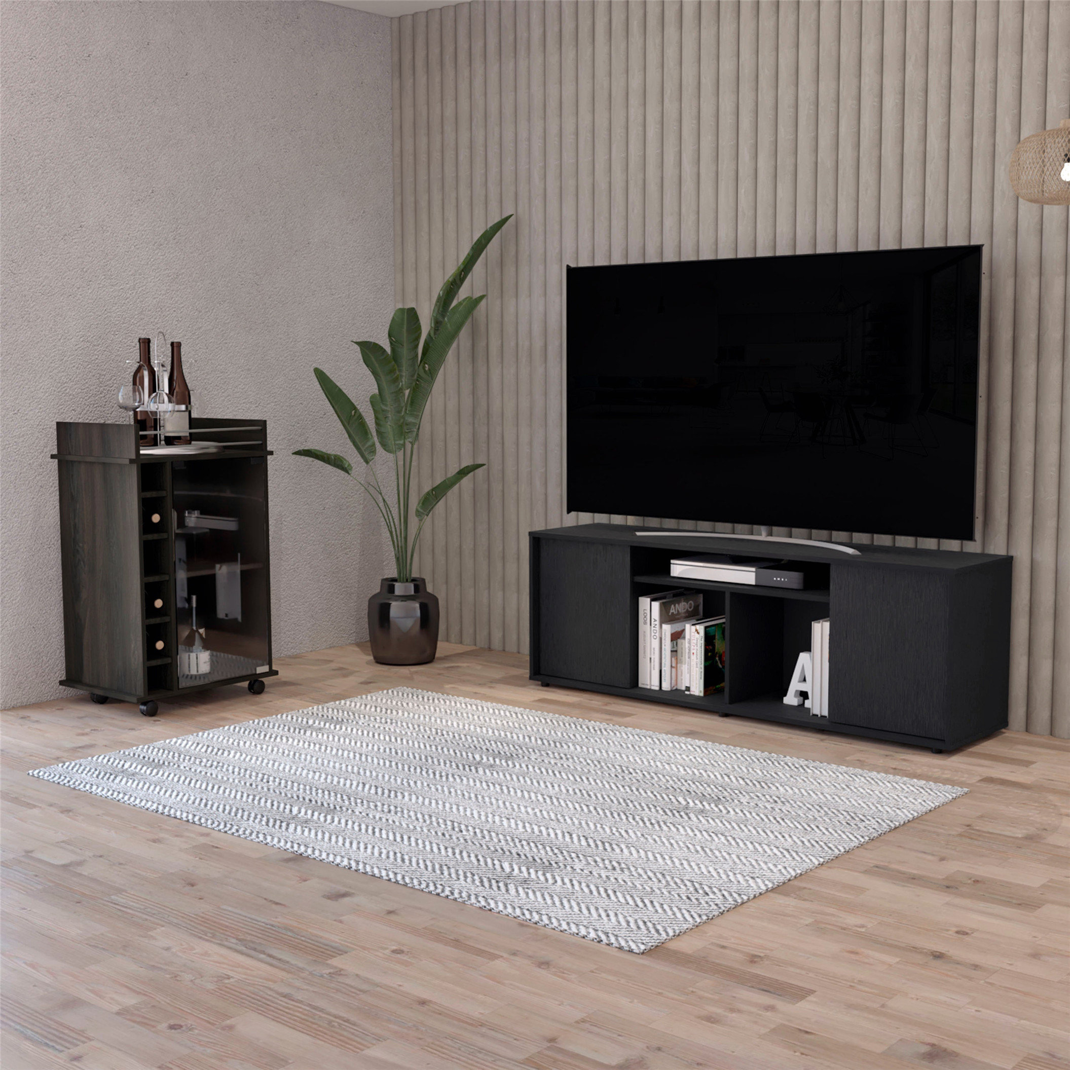Latitude Run® Versatile 2-Piece Living Room Set with Stylish TV Stand ...