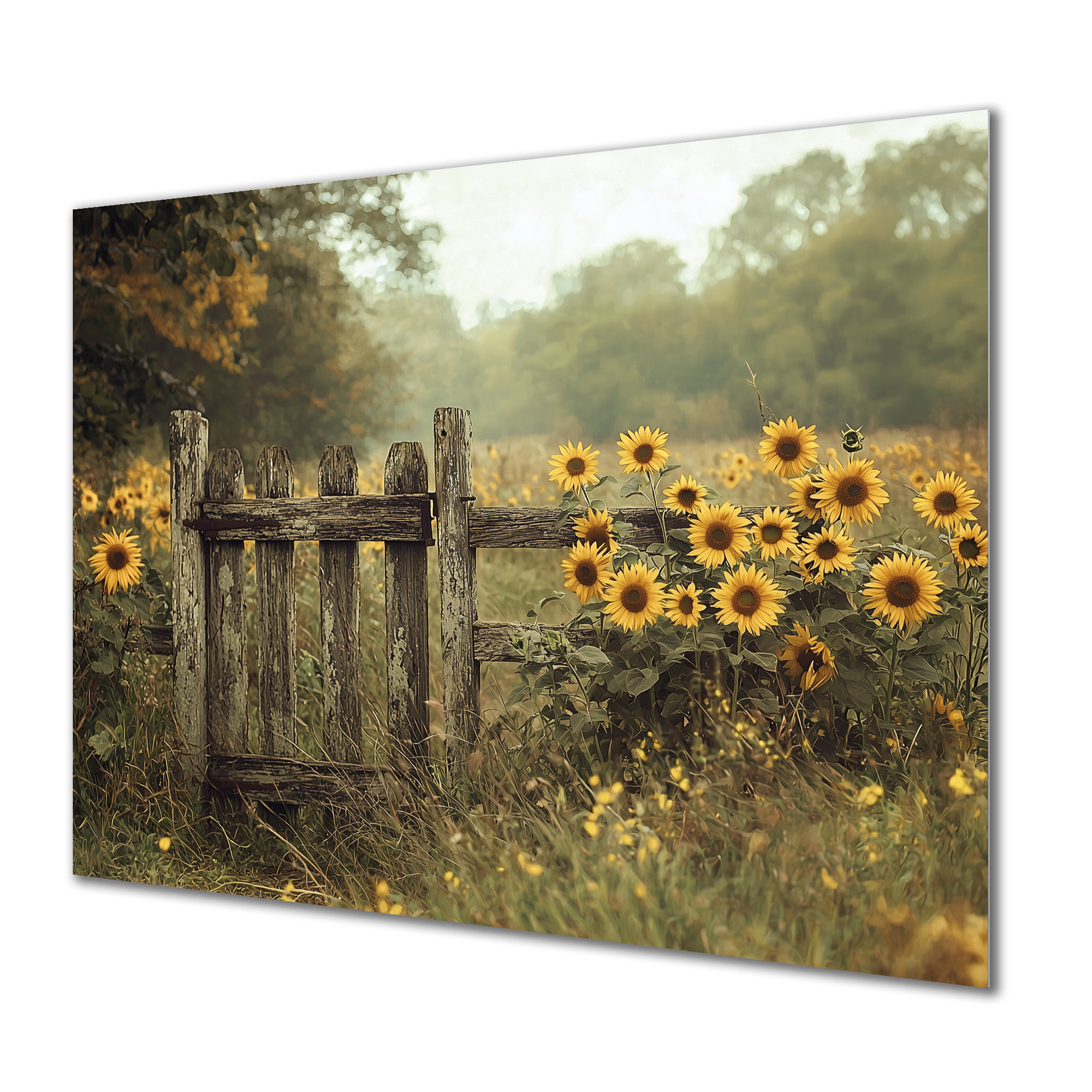 August Grove Sunflowers At The Pasture Gate - Sunflowers Metal Print ...