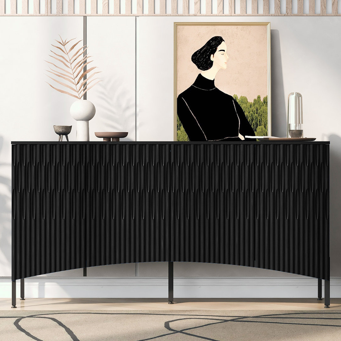 Lark Manor™ Stylish Sideboard with Curved Bottom Doors and Arched ...