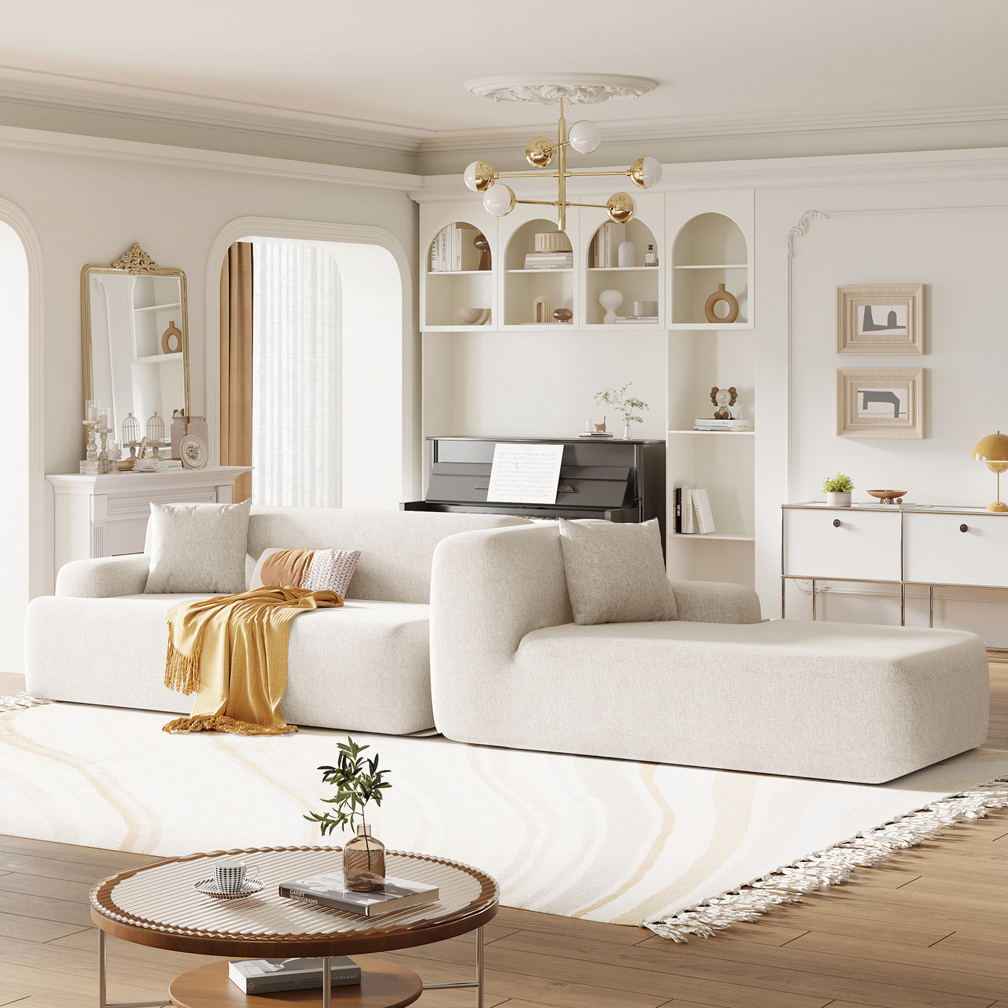 Latitude Run® L-Shape Modular Sectional Sofa, 2 Piece Free Combination ...