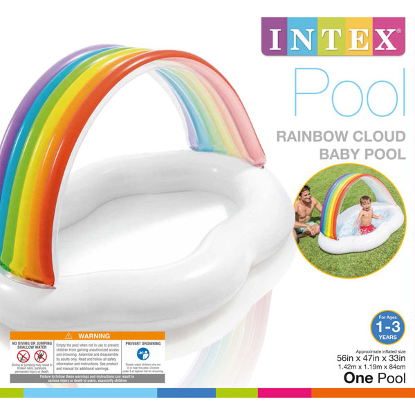 Intex 57141Ep Rainbow Cloud Outdoor Baby Pool For Ages 1-3 Years Old ...