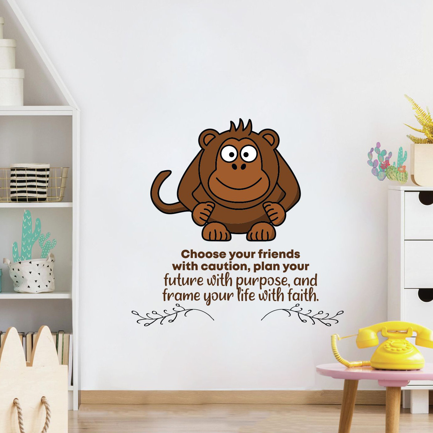 Zoomie Kids Friends Monkey Animal Life Quote Cartoon Quotes Wall ...