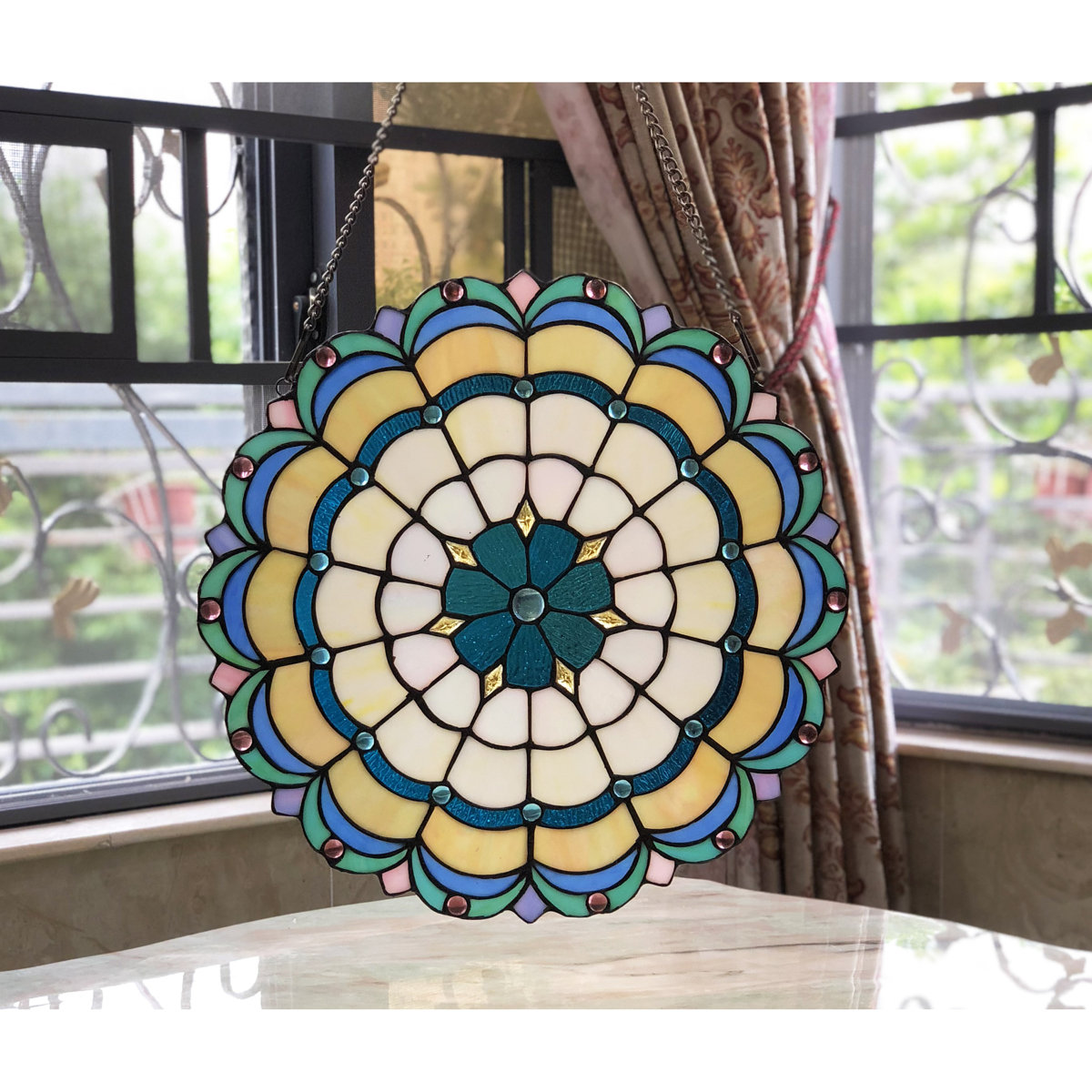 Astoria Grand Tiffany-Glass Window Panel & Reviews | Wayfair