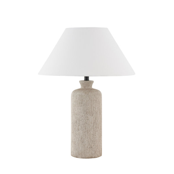 Latitude Run® Cynai 23" Table Lamp with Fabric Shade, Natural | Wayfair