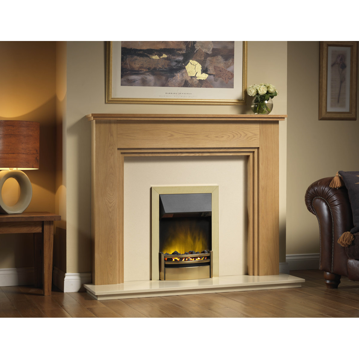 Dimplex Kansas Optiflame Electric Inset Fire, Brass, 46.3cm W & Reviews ...