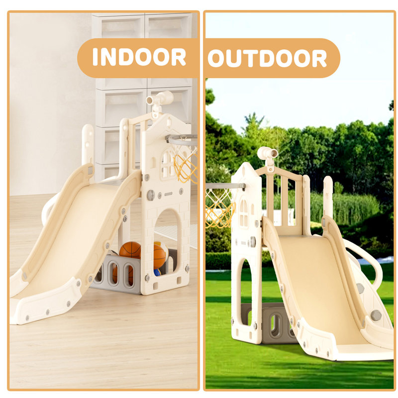 GLAF 5 In 1 Toddler Slide, Kids Climber Slide Indoor Outdoor Playset ...