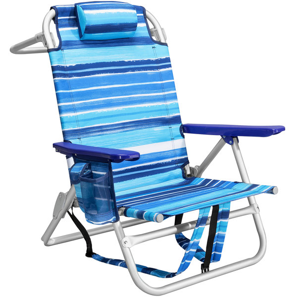 Arlmont & Co. Berget Backpack Beach Chairs, Folding Heavy Duty Camping ...