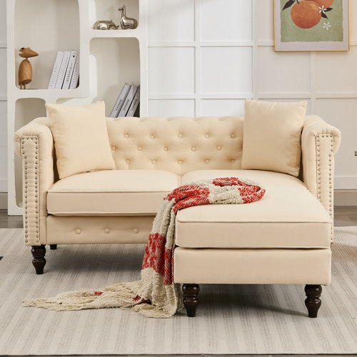 Charlton Home® L Shaped Couch For Bedroom Living Room, Mid-century ...