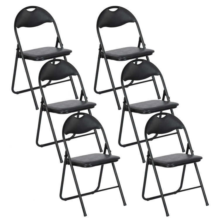 Inbox Zero Fabric Padded Stackable Folding Chair Folding Chair Set ...