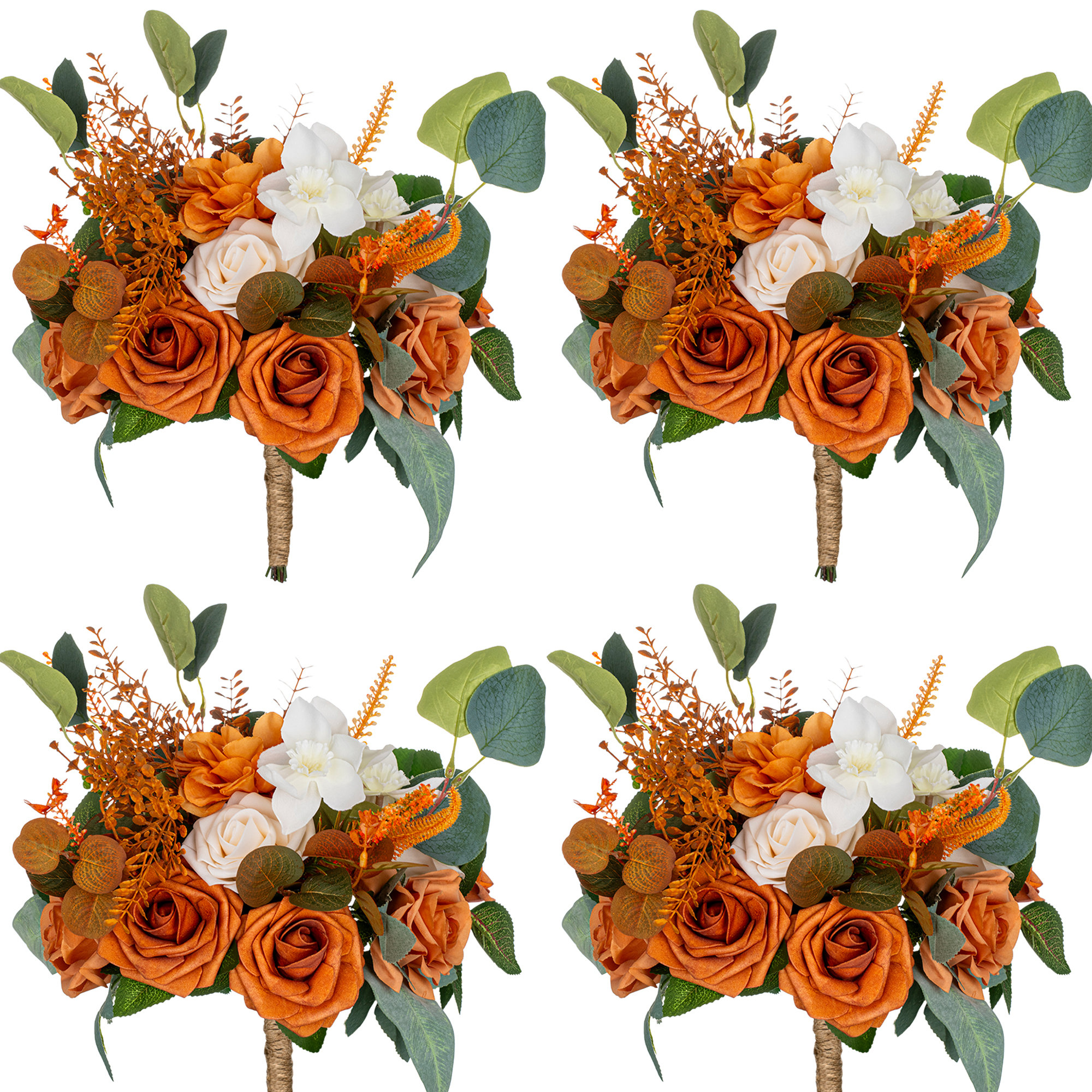 E Bouquet de mariage de 11 pouces, bouquet de demoiselle d'honneur Boho ...