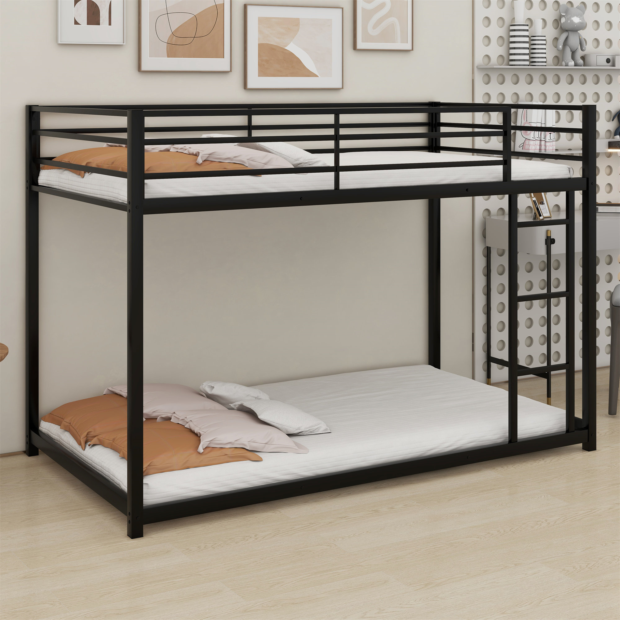 Isabelle & Max™ Bunk Bed, Low Bunk Bed With Ladder - Wayfair Canada