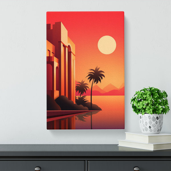 Marlow Home Co. Art Deco Sunset Minimalism - Wrapped Canvas Art Prints ...