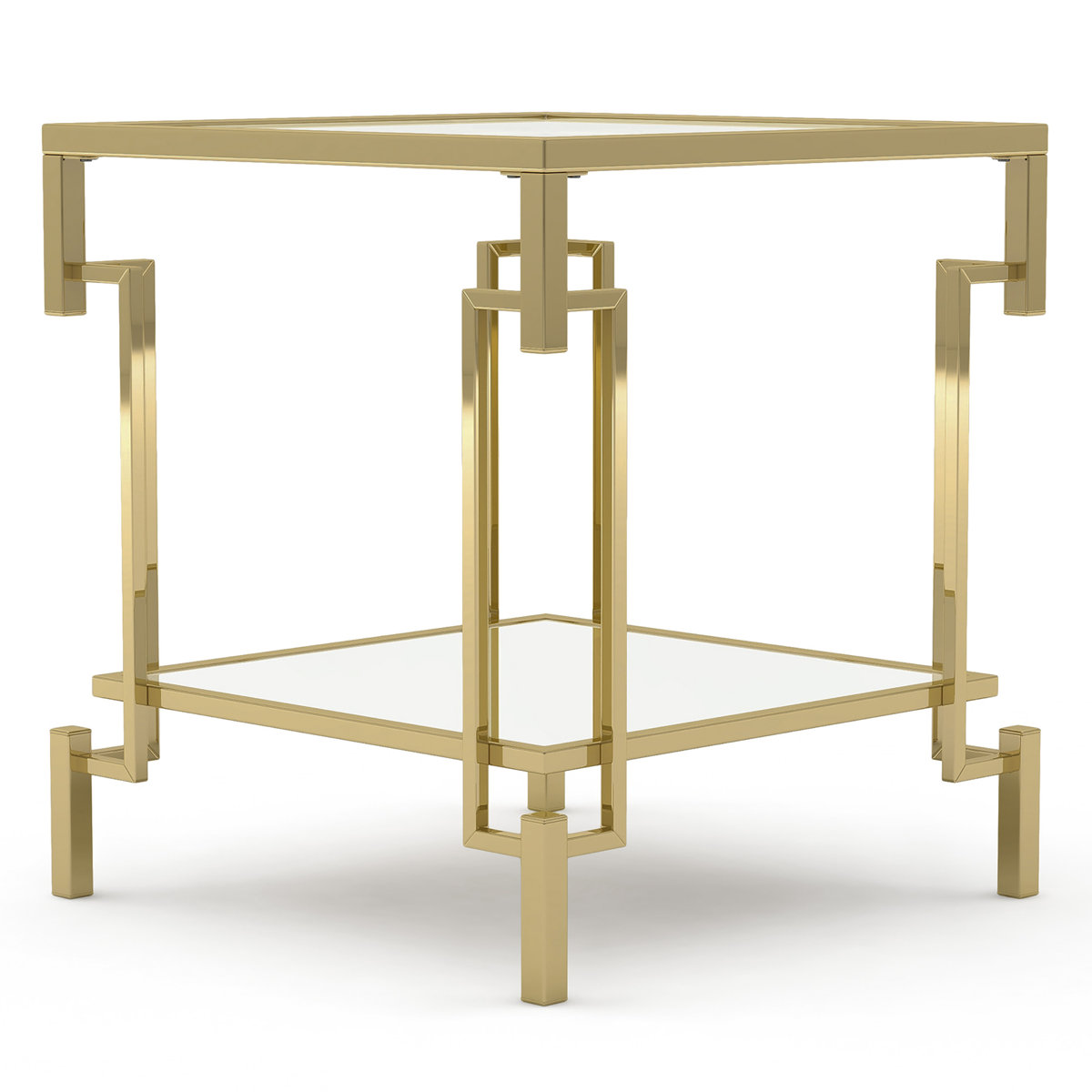 Everly Quinn 20" Length Glass Top End Table | Wayfair