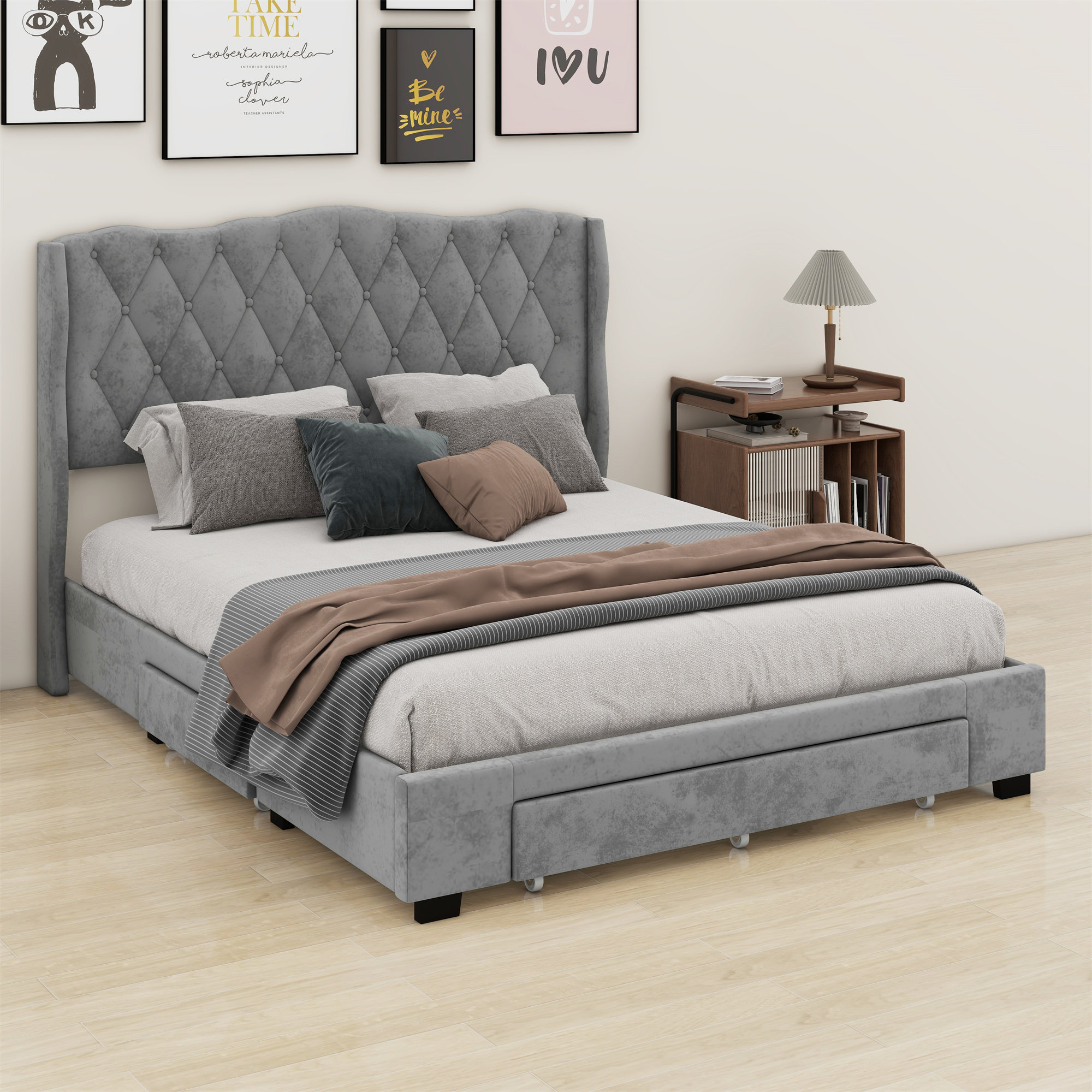 House of Hampton® Hayvn Upholstered Panel Storage Bed | Wayfair