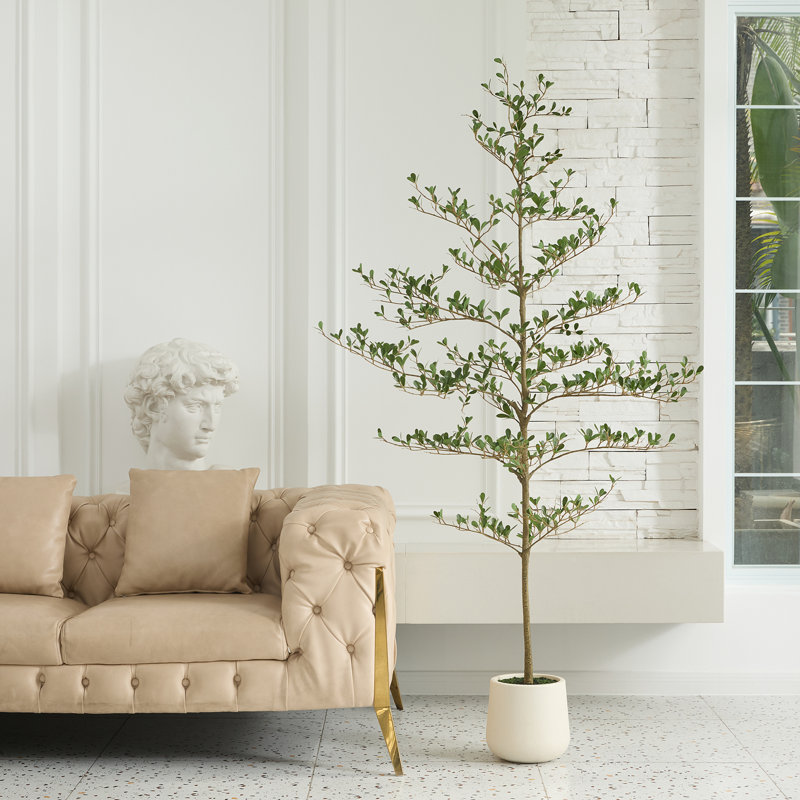 Primrue Adcock Faux Olive Tree, Fake Olive Tree with UV Protection for ...