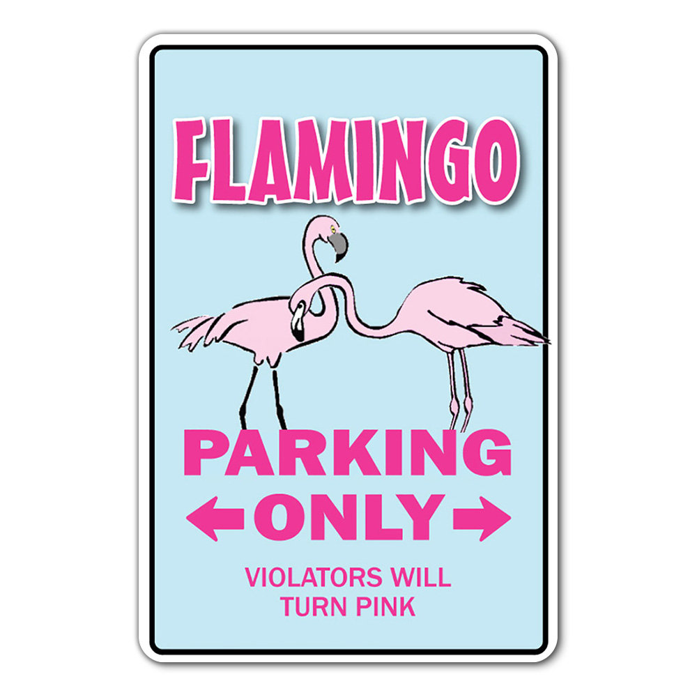 SignMission Flamingo Sign Parking Lover Animal Bird Lover Pink Lawn ...