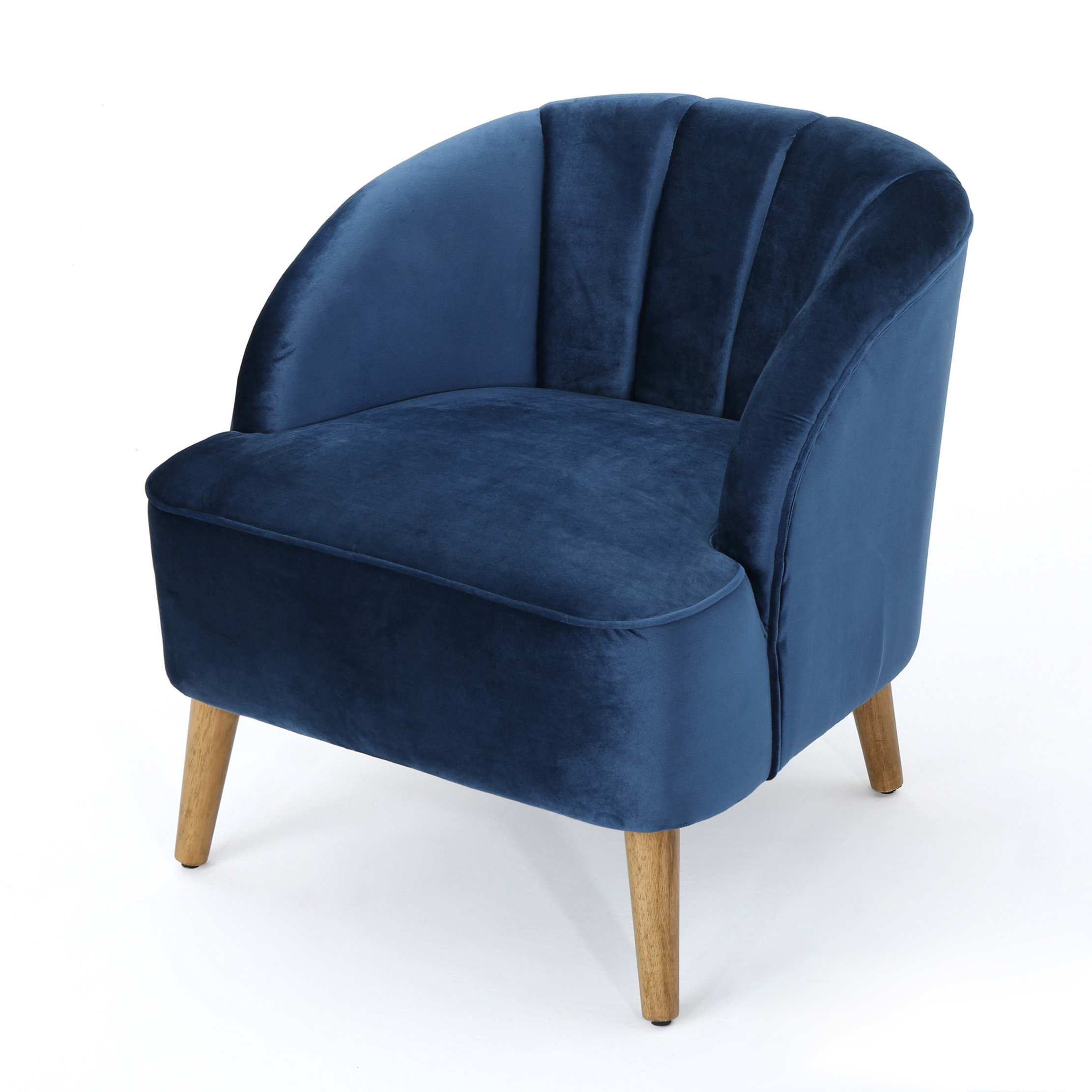 Mercer41 Luxurious Velvet Upholstered Club Chair With Mid-Century ...
