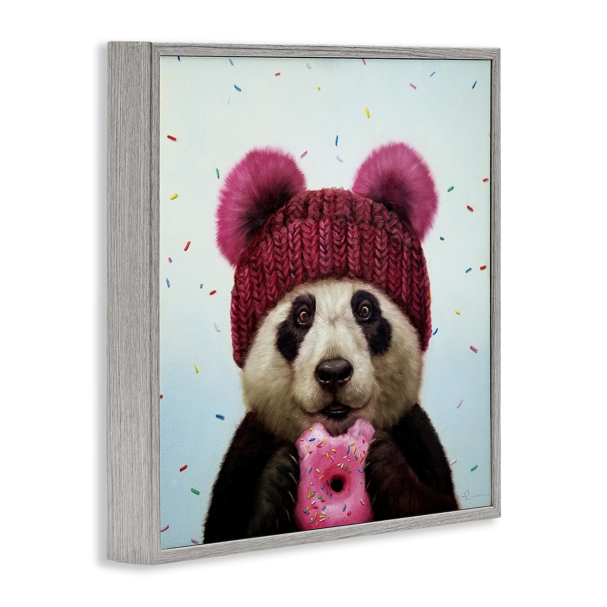 Trinx Happy Panda Bear with Pink Sprinkle Donut by Lucia Heffernan ...