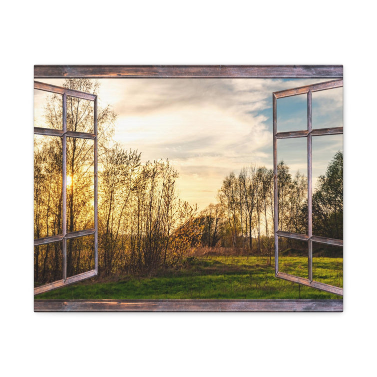 Fleur De Lis Living Canvas Print Wall Art Window Sunrise Tree View ...