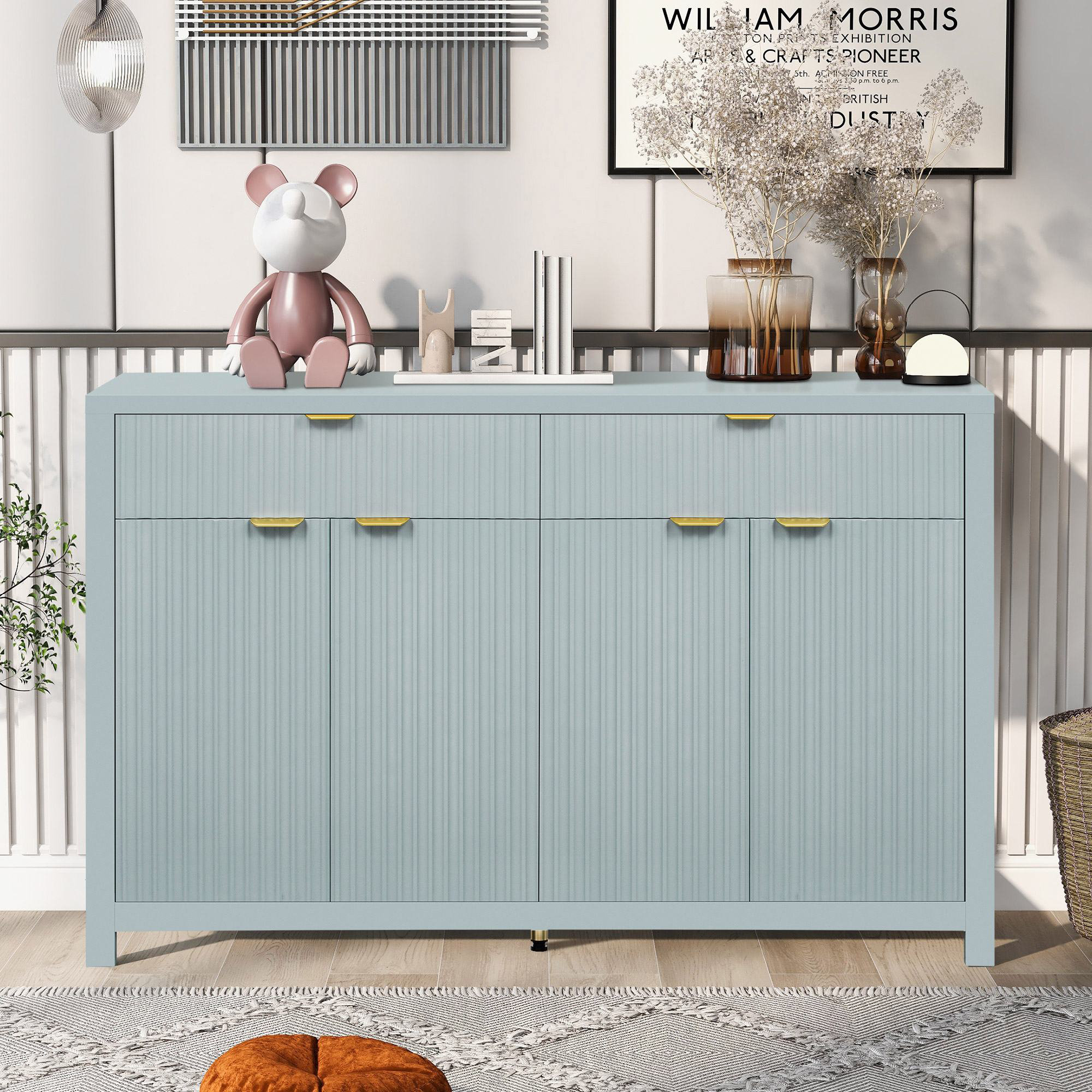 Ebern Designs Dulse 55.1'' Sideboard Cabinet With 2 Drawers | Wayfair