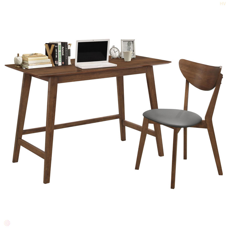 George Oliver Walnut 2-Piece Writing Desk Set | Wayfair