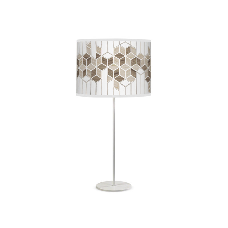 Jef Designs Cube Printed Shade Tyler Table Lamp | Wayfair