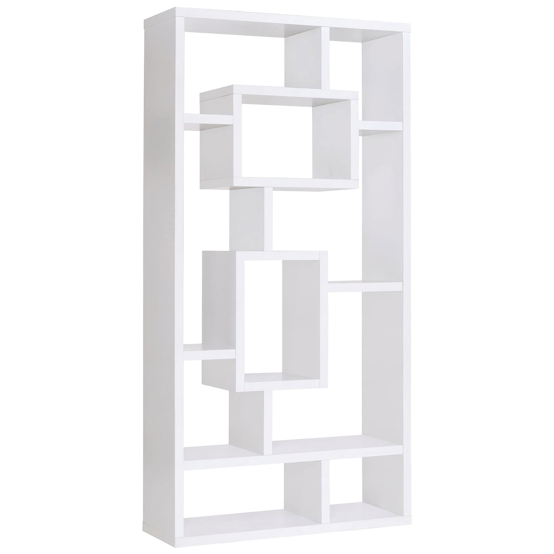 ArtisanArcade Geometric Open Back 10-Shelf White Bookcase For ...