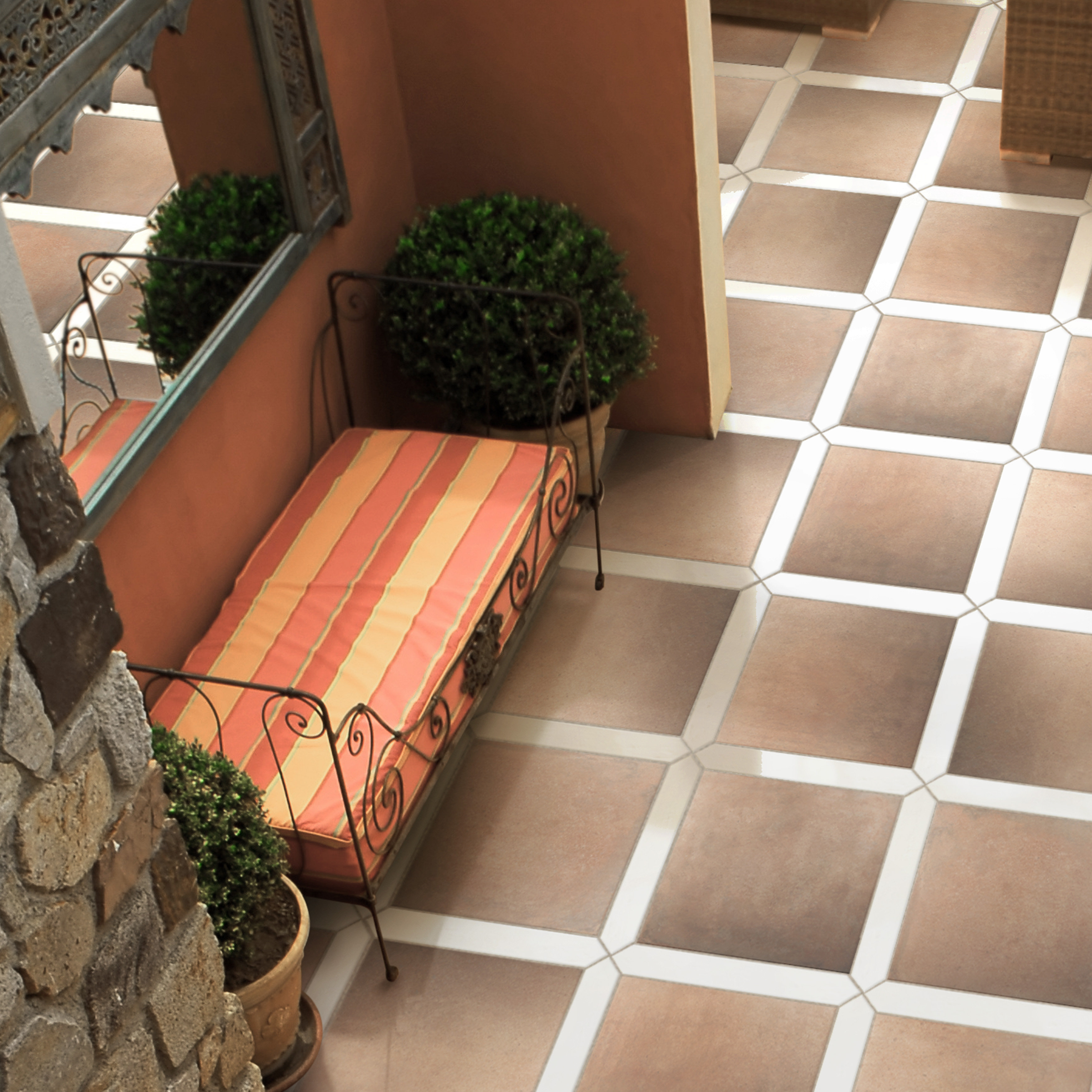 Merola Tile Argile Treillis 20-1/2 In. X 20-1/2 In. Porcelain Floor And ...