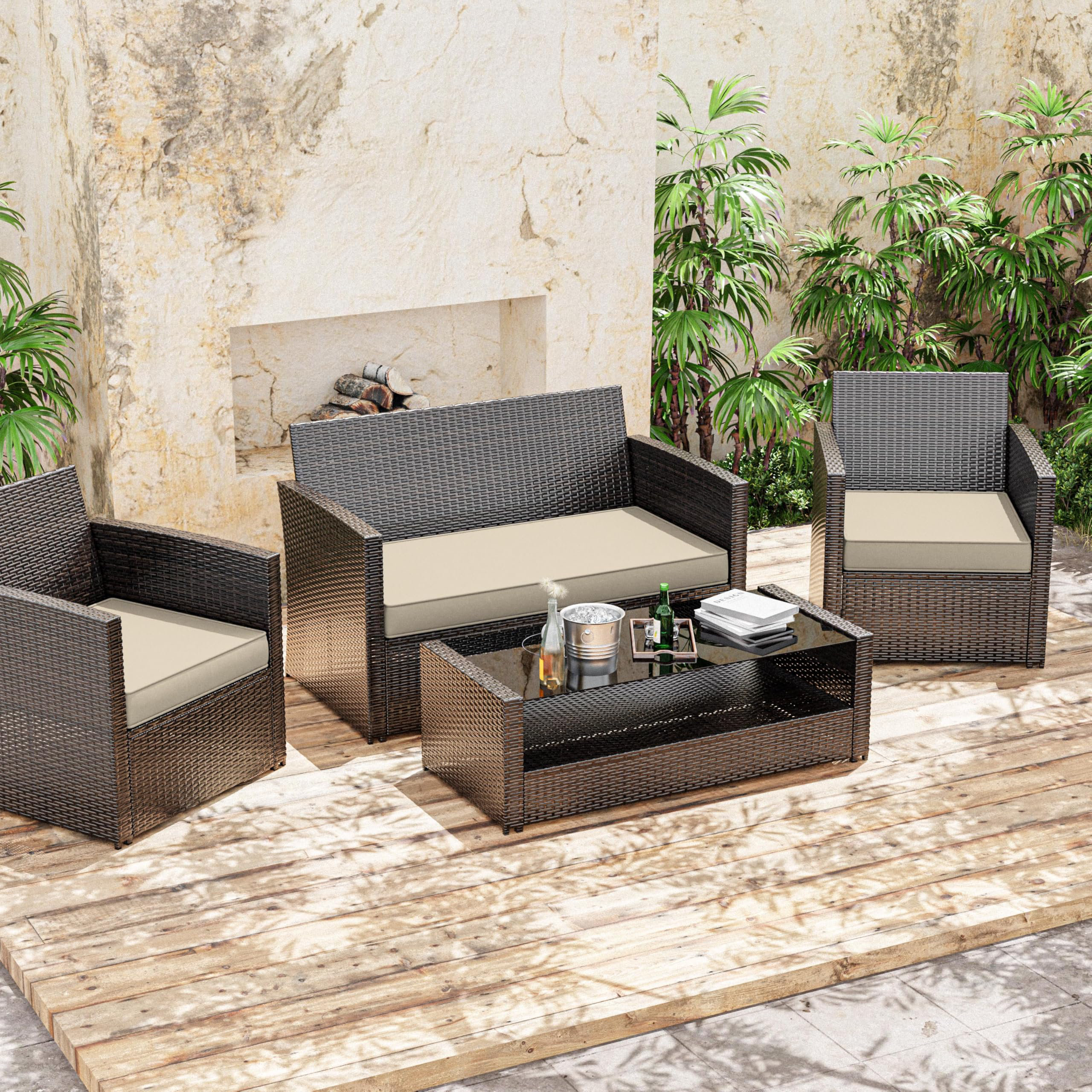 Ebern Designs Wynee Outdoor Seat Cushions 3" Patio Furniture Cushions ...