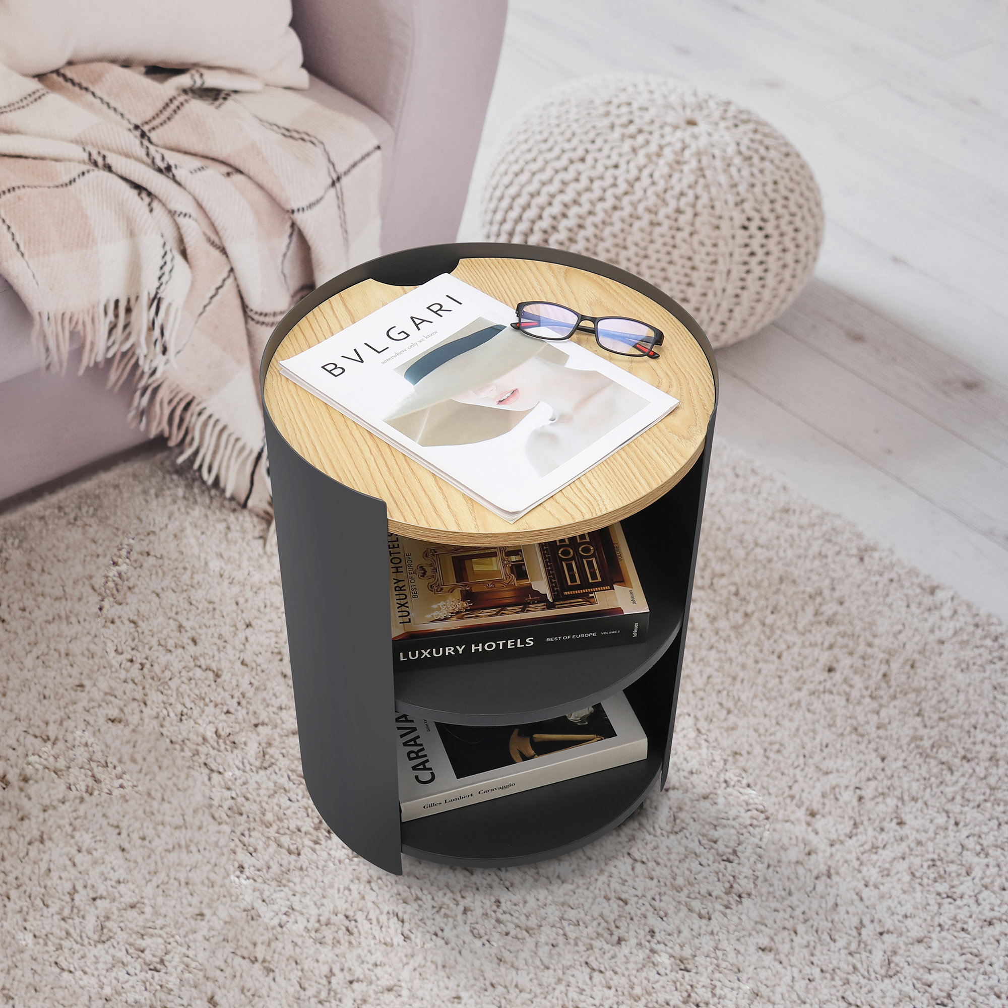 Latitude Run® Wheel End Table with Storage - Wayfair Canada
