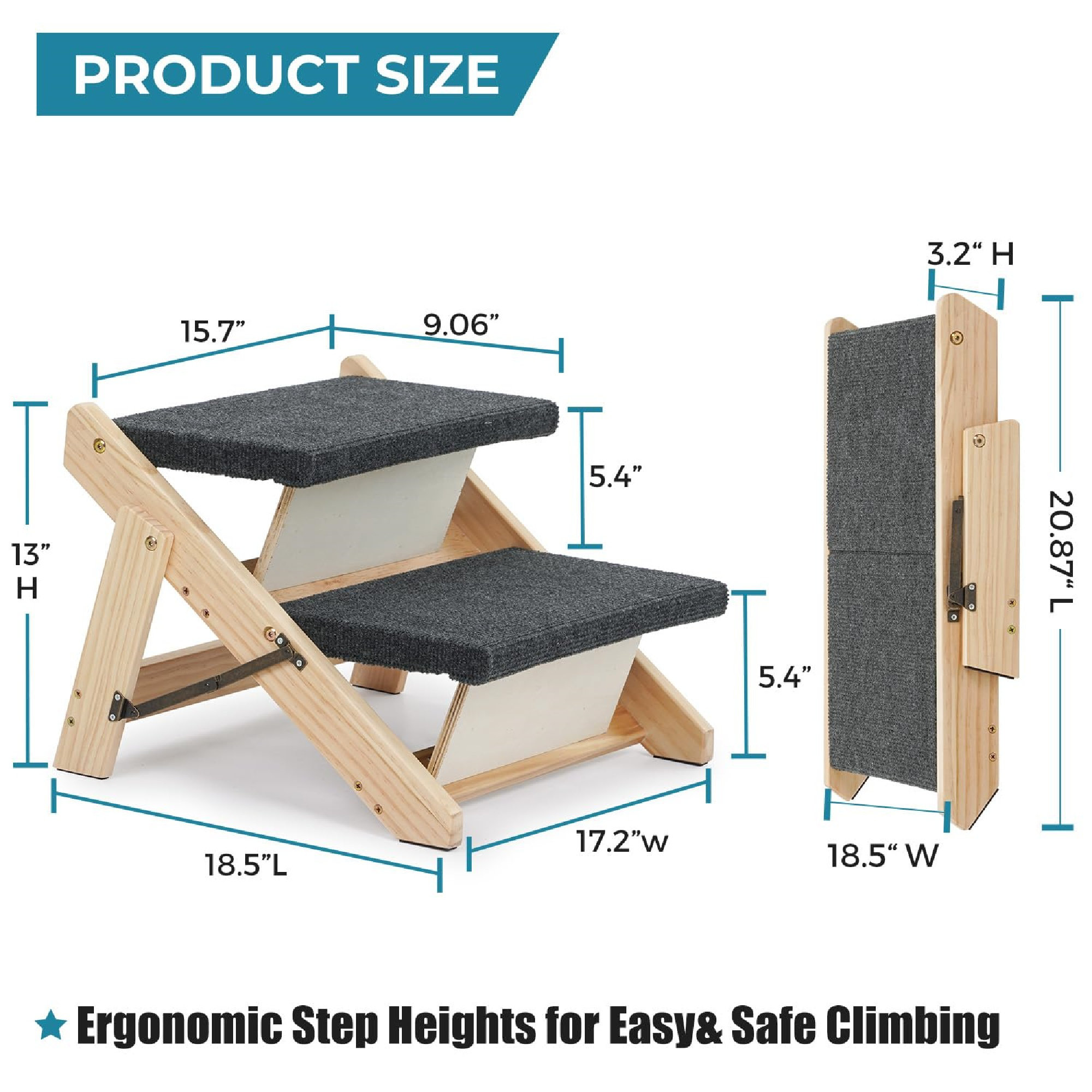 Tucker Murphy Pet™ 2-In-1 Convertible Wooden Pet Ramp & Stairs With ...