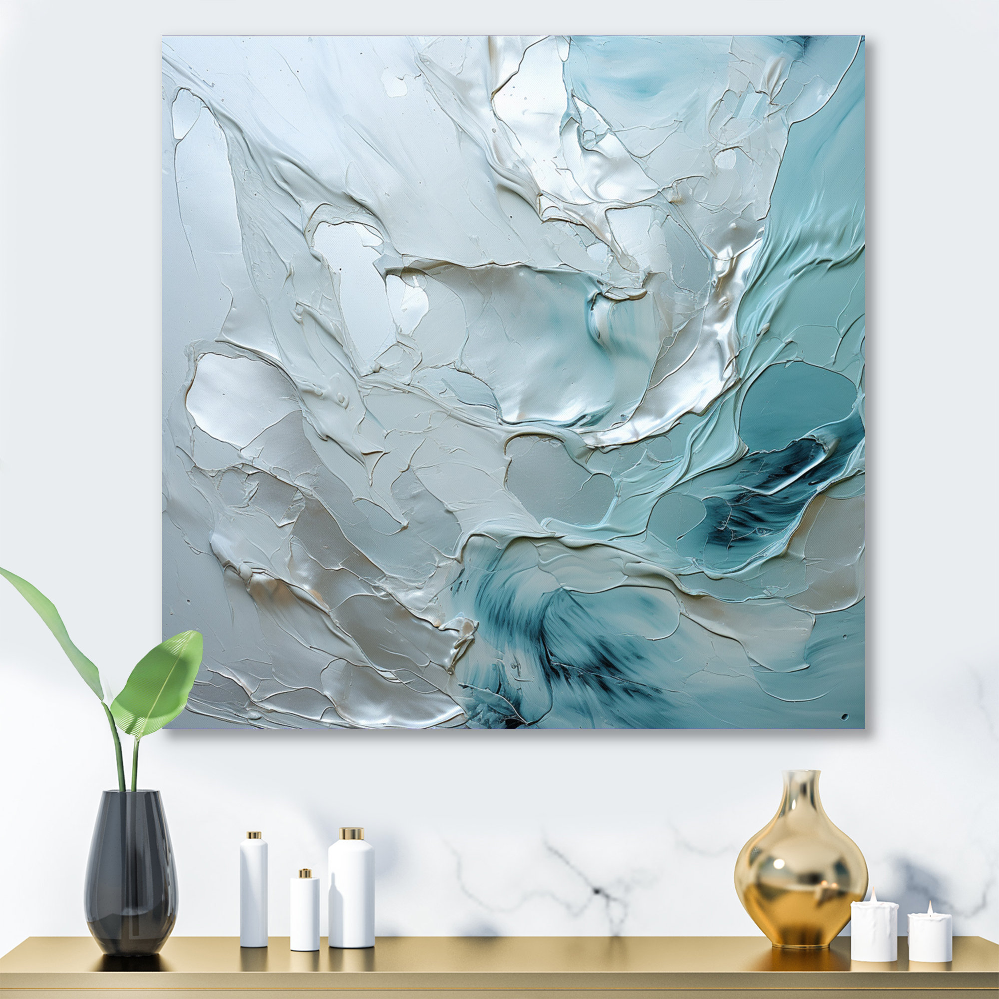 Wrought Studio™ Silver Shimmer - Abstract Landscape Print on Metal ...