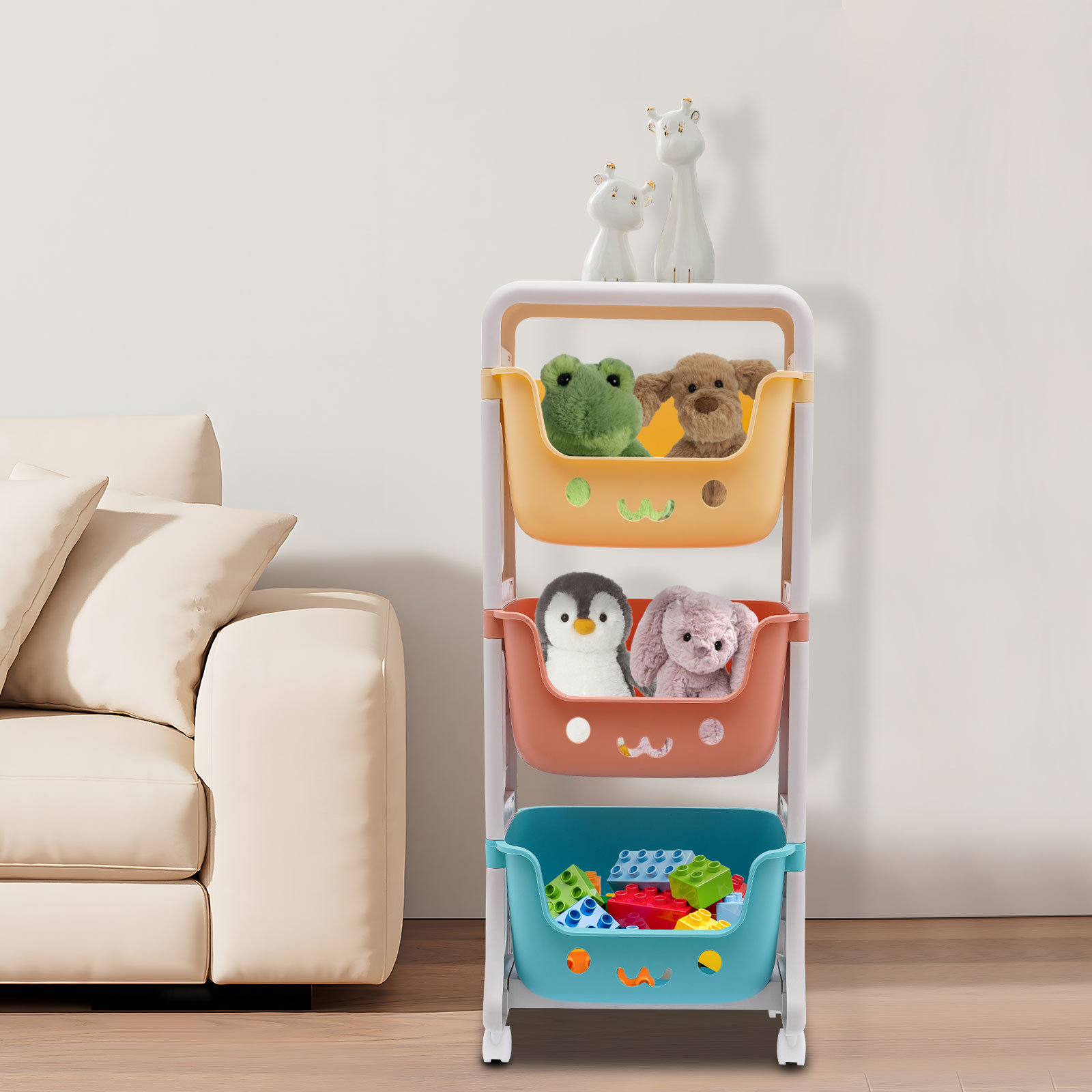 Zoomie Kids Aariyan 3-tier Storage Organizer Cart | Wayfair