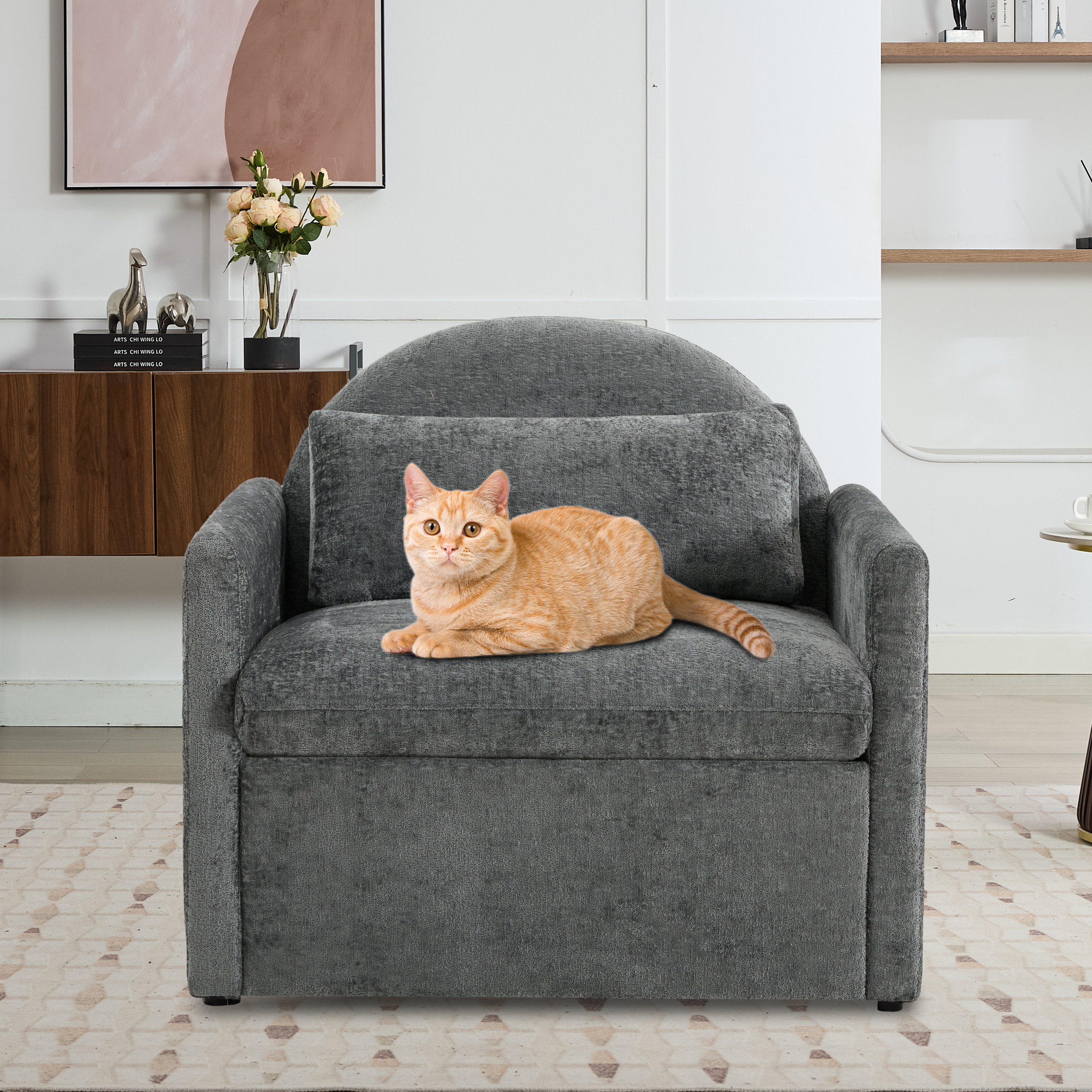 Latitude Run® Comfortable Single Deep Seat Sofa,Wide Upholstered Accent ...