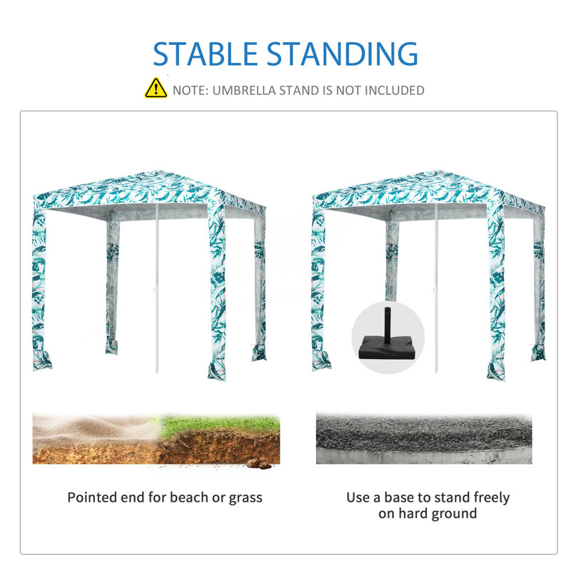 Bay Isle Home™ Clairton 6' 5" Square Beach Umbrella in , Green | Wayfair