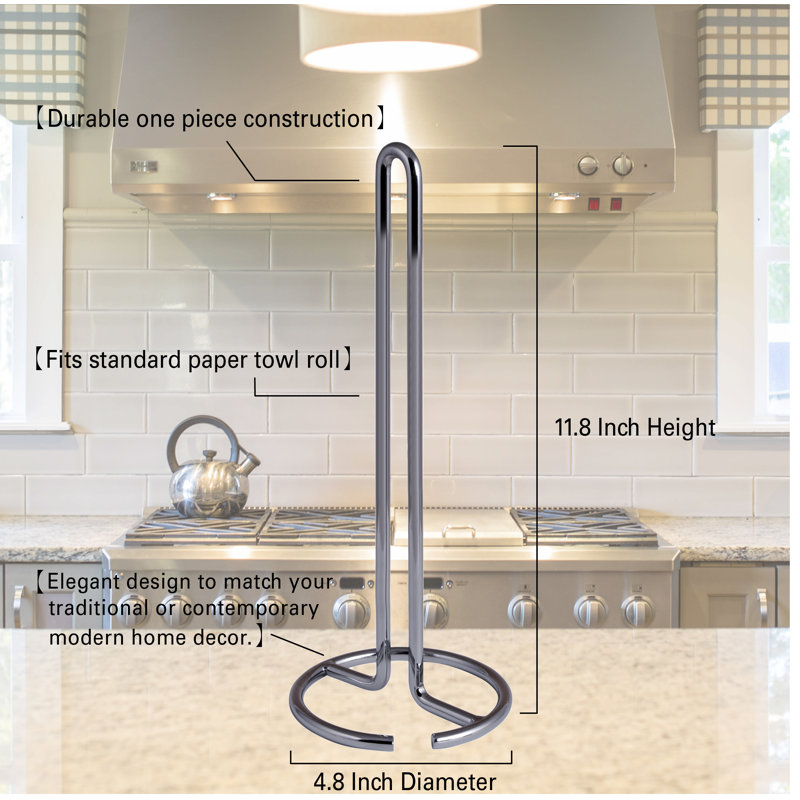 Creative Home Chrome Works Heavy Duty Metal Wire Upright Paper Towel ...