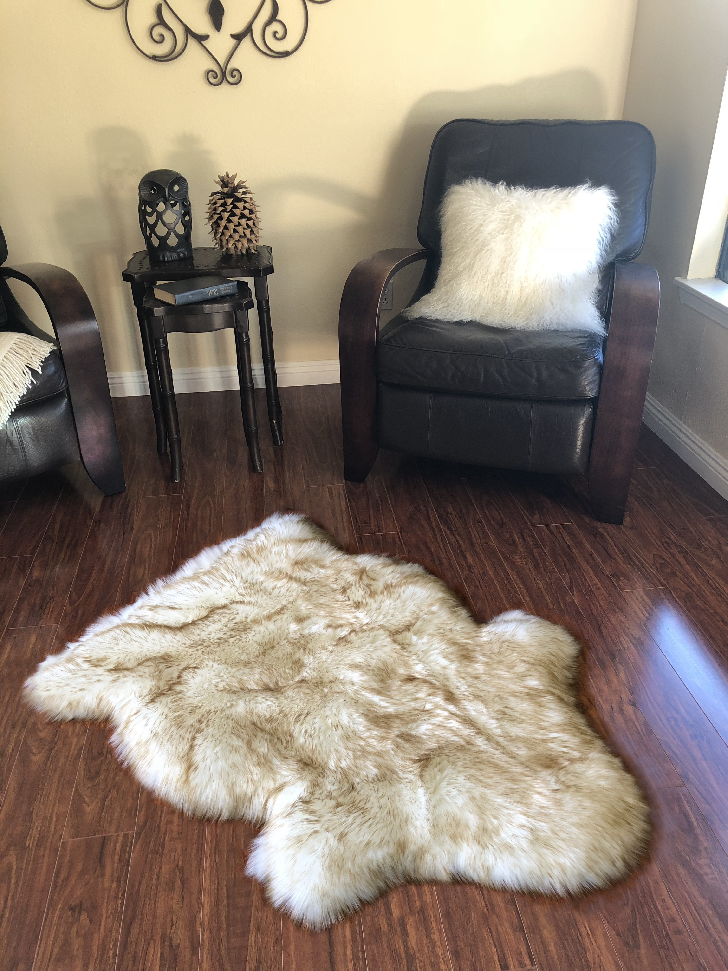 Union Rustic Wick St Lawrence Handmade Shag Sheepskin Beige Area Rug ...