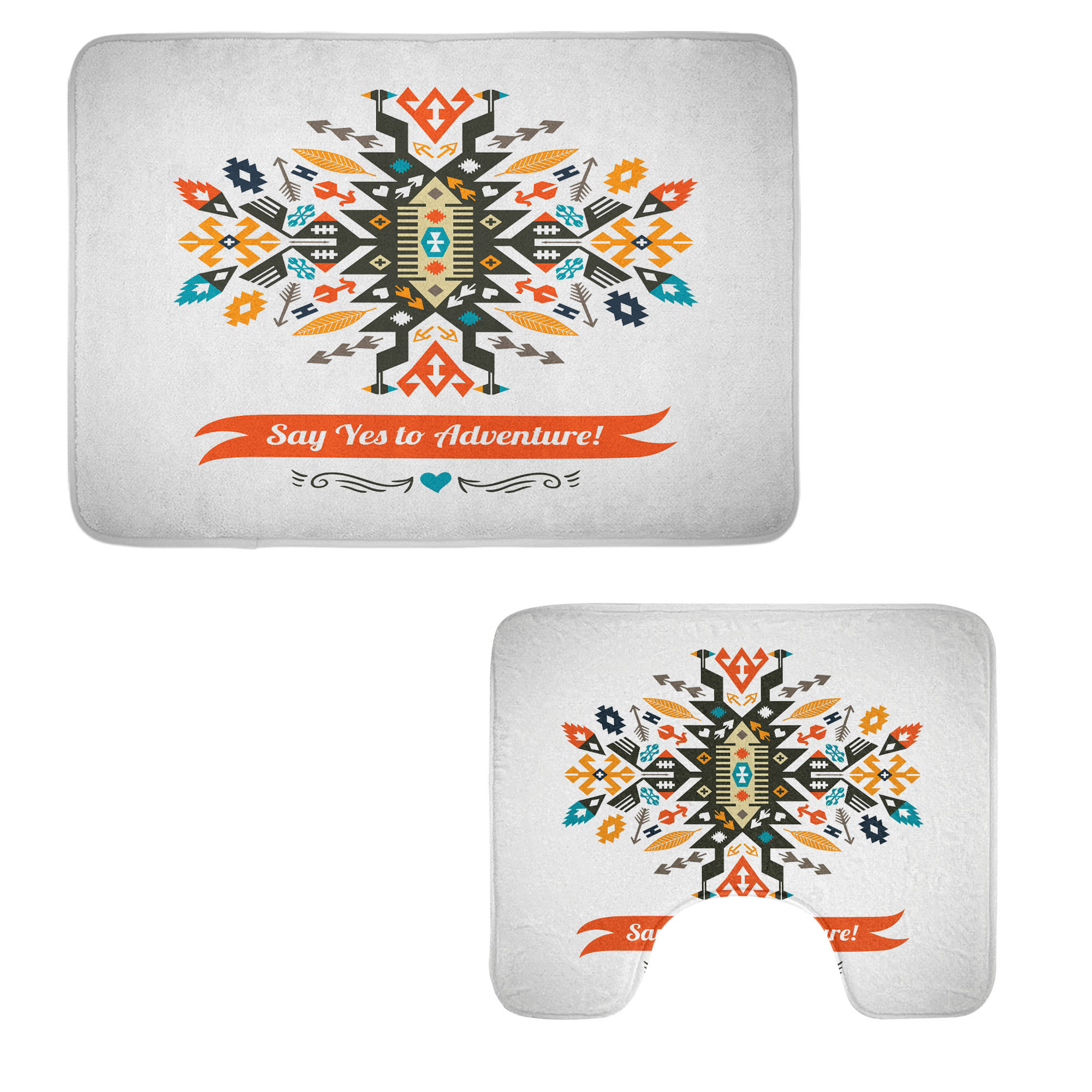 East Urban Home Tribal Bathroom Rug Set 2 Pieces Rectangle & Contour ...