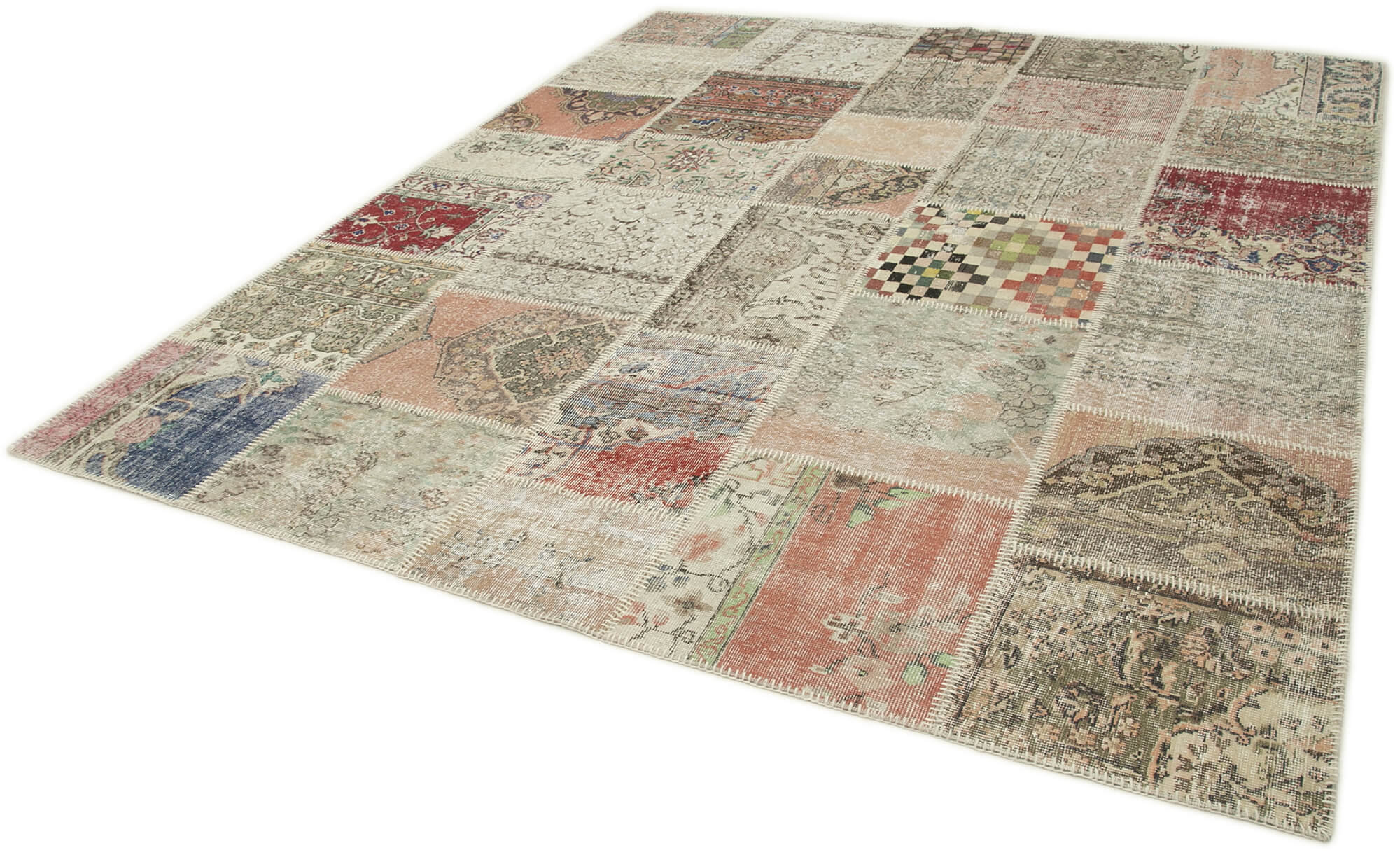 Rug N Carpet Kırk Yama Hand Knotted Wool Patchwork Rug | Wayfair