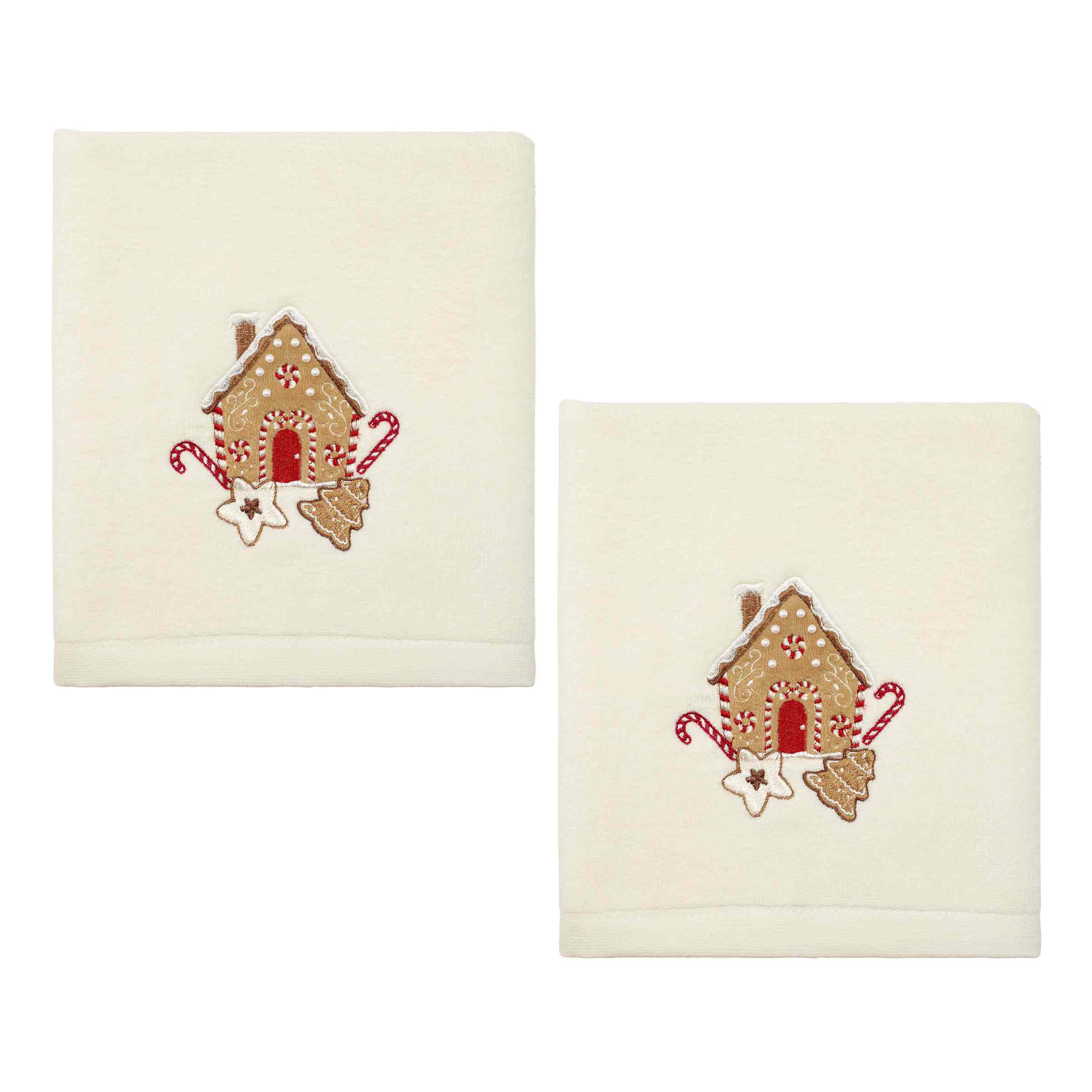 The Holiday Aisle® Gingerbread House 2-Pack Hand Towel Set | Wayfair