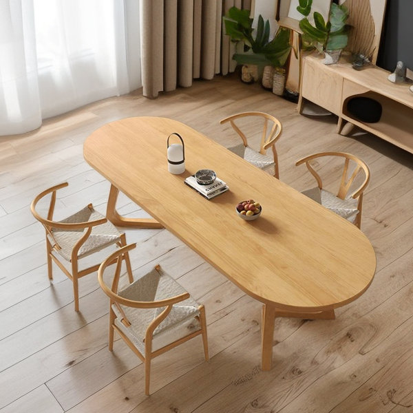 Hokku Designs Jonuz 5 - Piece Pine Double Pedestal Dining Set | Wayfair