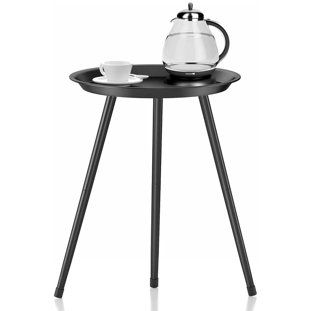 George Oliver Small Black Side Table,Modern Round Metal End Table ...