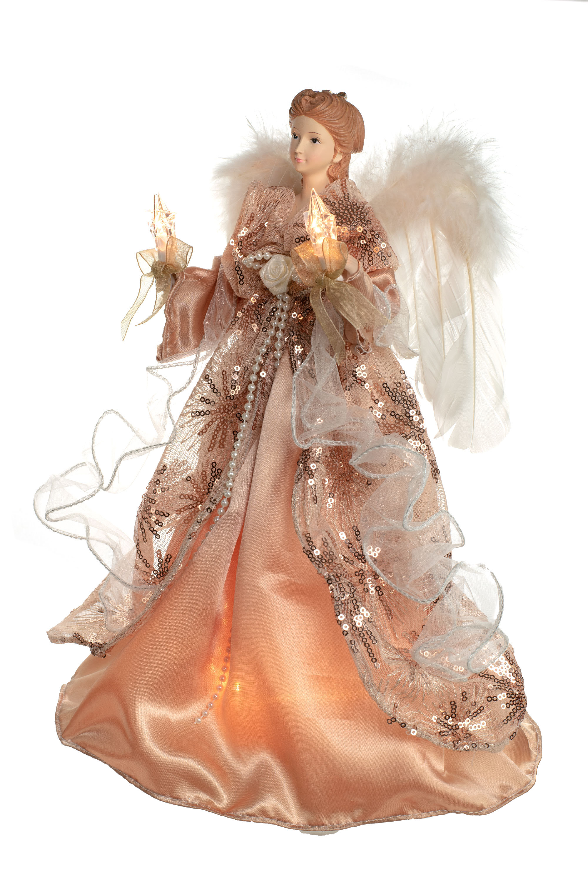 JJ's Holiday Gifts Ltd. 10 - Light Angels with Fluffy Feathers Tree ...