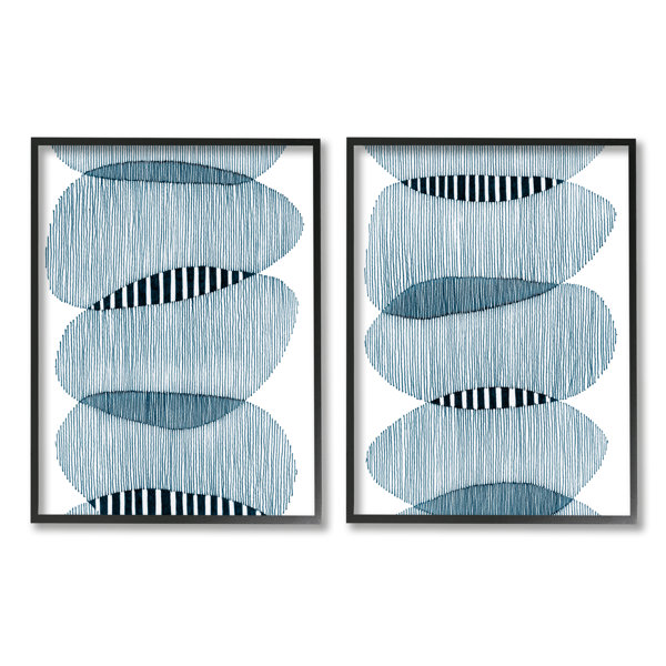 Stupell Industries Overlapping Circles Abstraction 2 Piece Canvas Wall ...