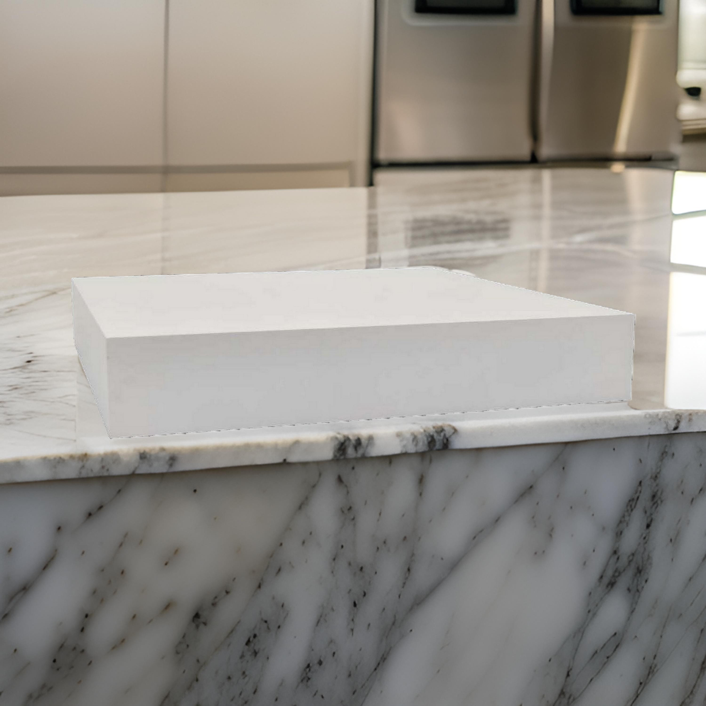 Benjara 30 Inch Square Display Platform, Thick Wooden Durable Riser ...