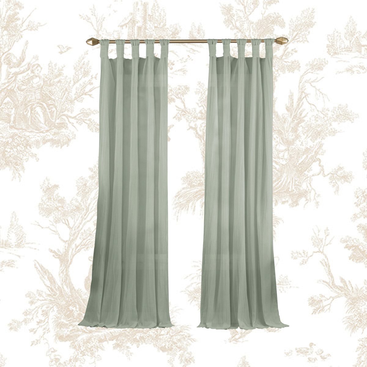 Kelly Clarkson Home Liebert Solid Semi-Sheer Tab Top Curtain Panel ...