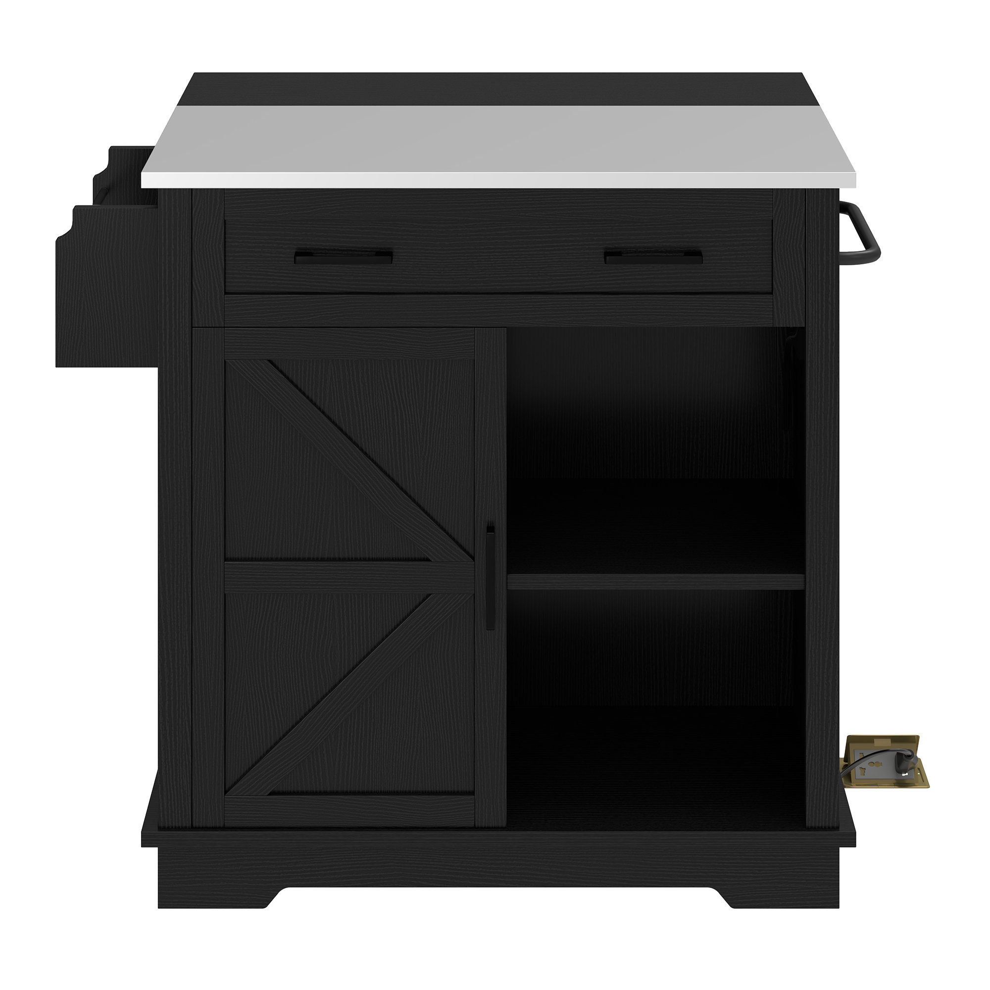 August Grove® Portable Stainless Steel Top Kitchen Island Kitchen Cart ...