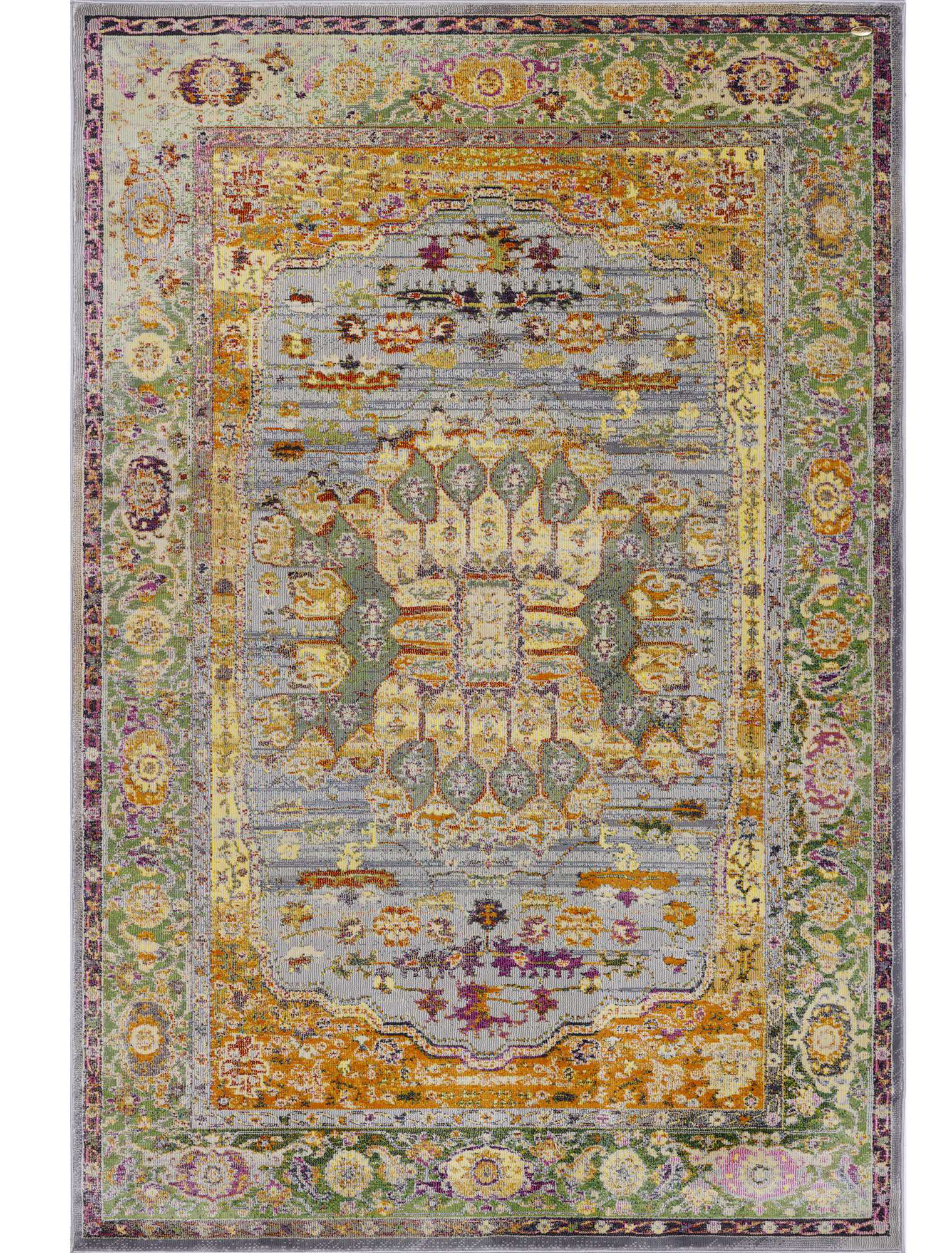 Bungalow Rose Runkle Oriental Light Blue Area Rug | Wayfair