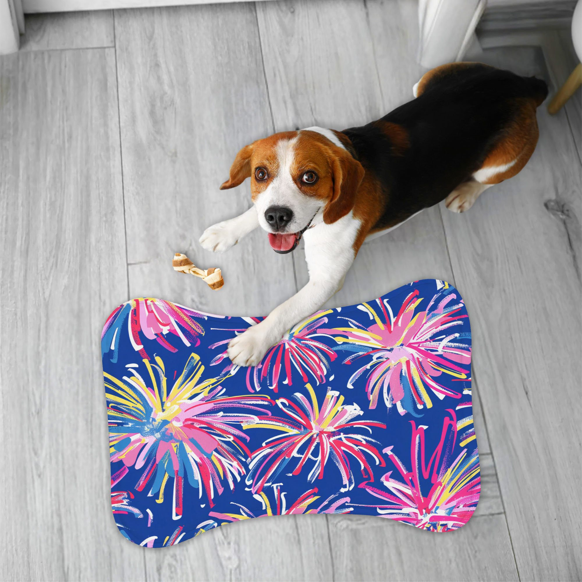 MentionedYou Chic Firework Designs - 1 Piece Bone Shape Feeding Mat ...