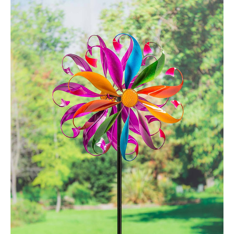 Arlmont & Co. Dorse Colorful Mermaid Tail Metal Wind Spinner | Wayfair